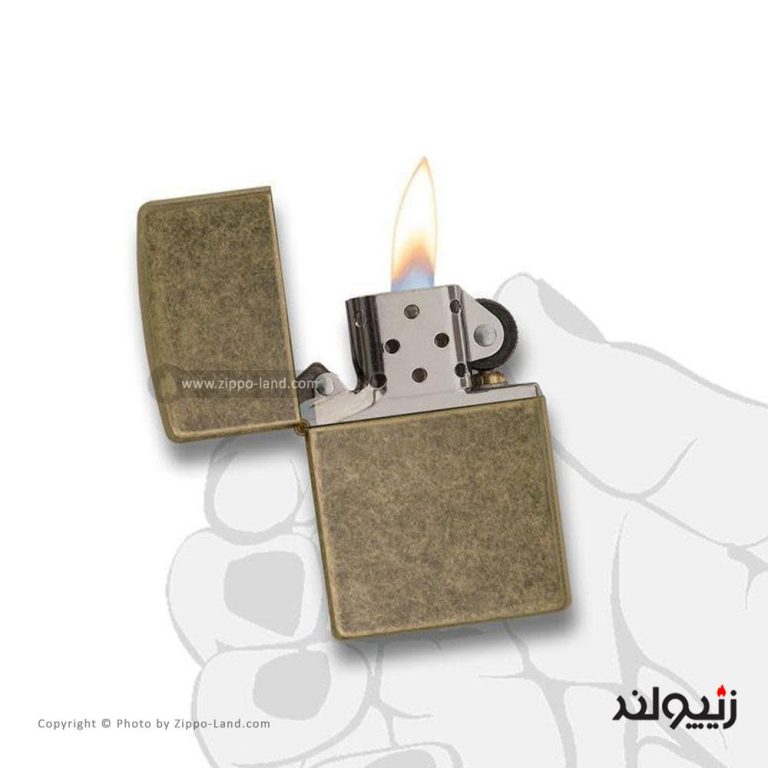 فندک زیپو مدل Antique Brass کد 201fb - لایترلند